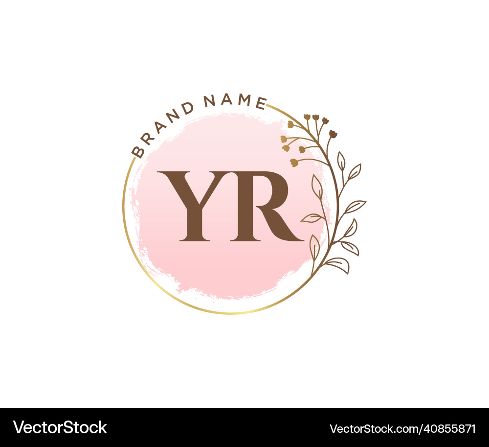 Initial yr feminine logo usable for nature salon Vector Image