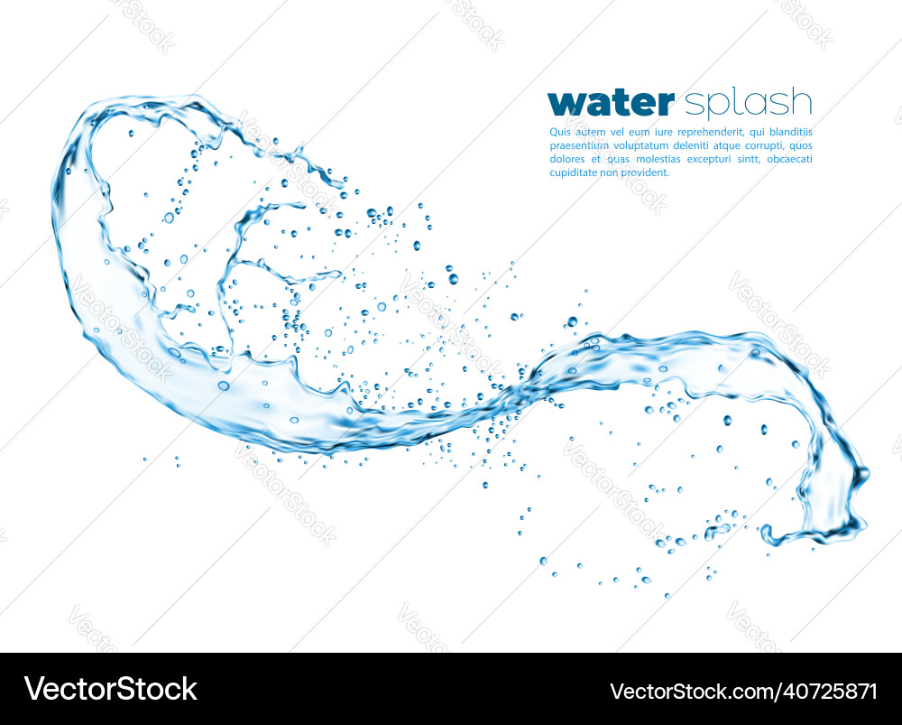 Isolated swirl transparent realistic water splash Vector Image