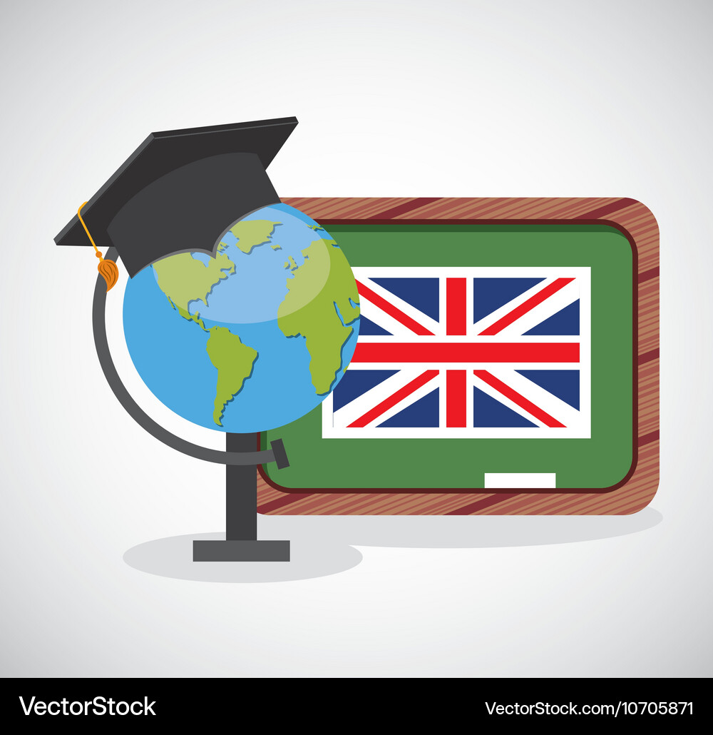Learn english education icons Royalty Free Vector Image