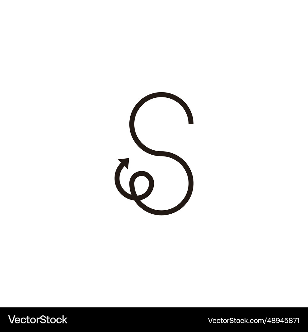 Letter s direction curve geometric symbol simple Vector Image