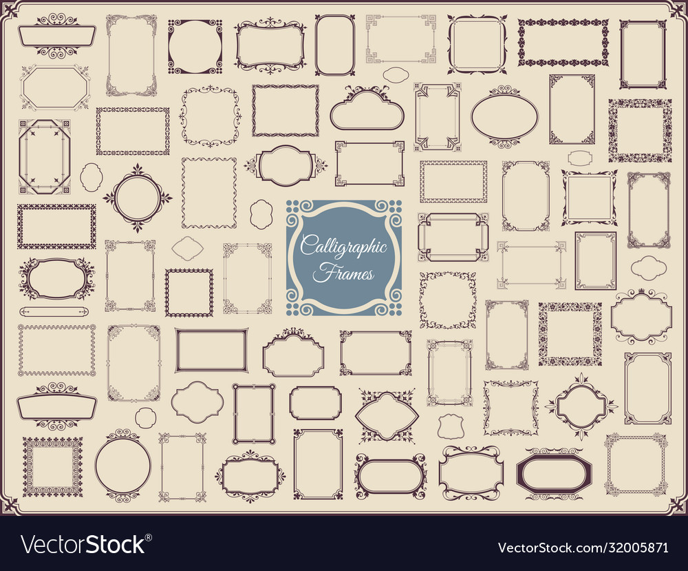 Mega collection decorative calligraphic frames Vector Image