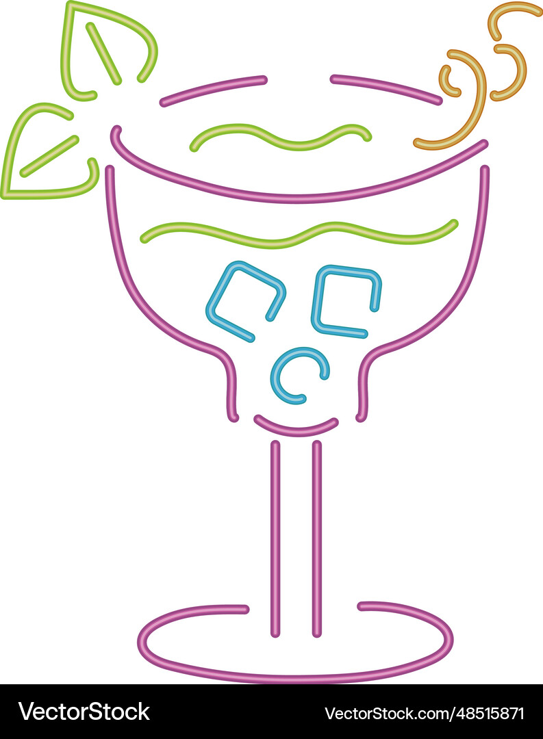 Neon cocktail frozen icon Royalty Free Vector Image