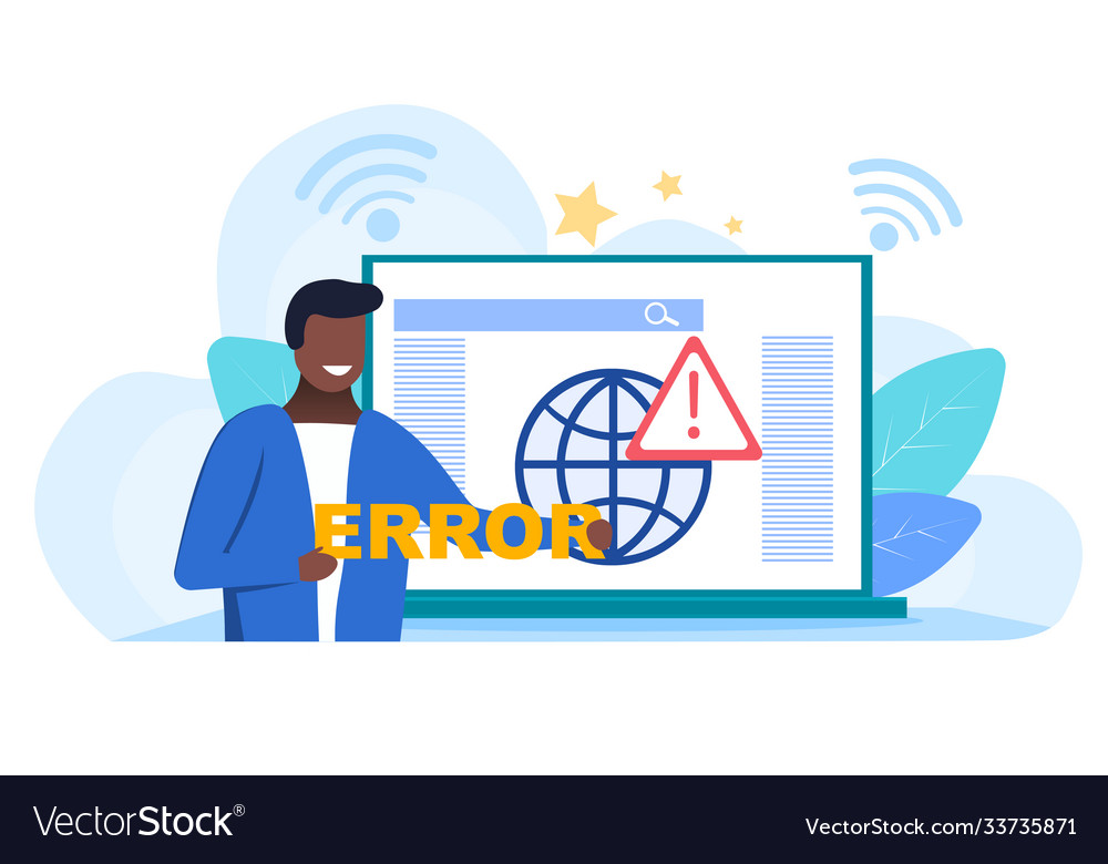 Network Errors And Disconnection Concept Vector Image