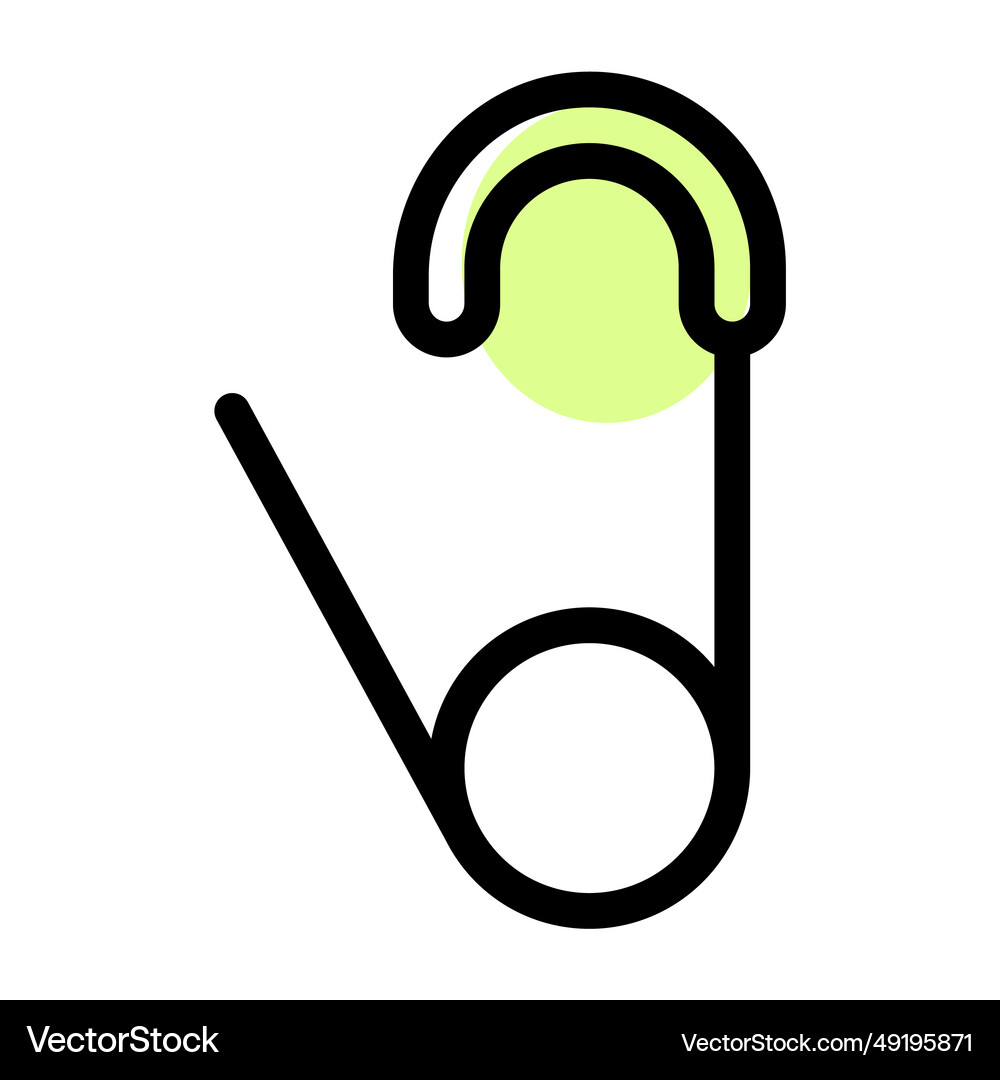 Pin a metal fastener for securing fabric Vector Image