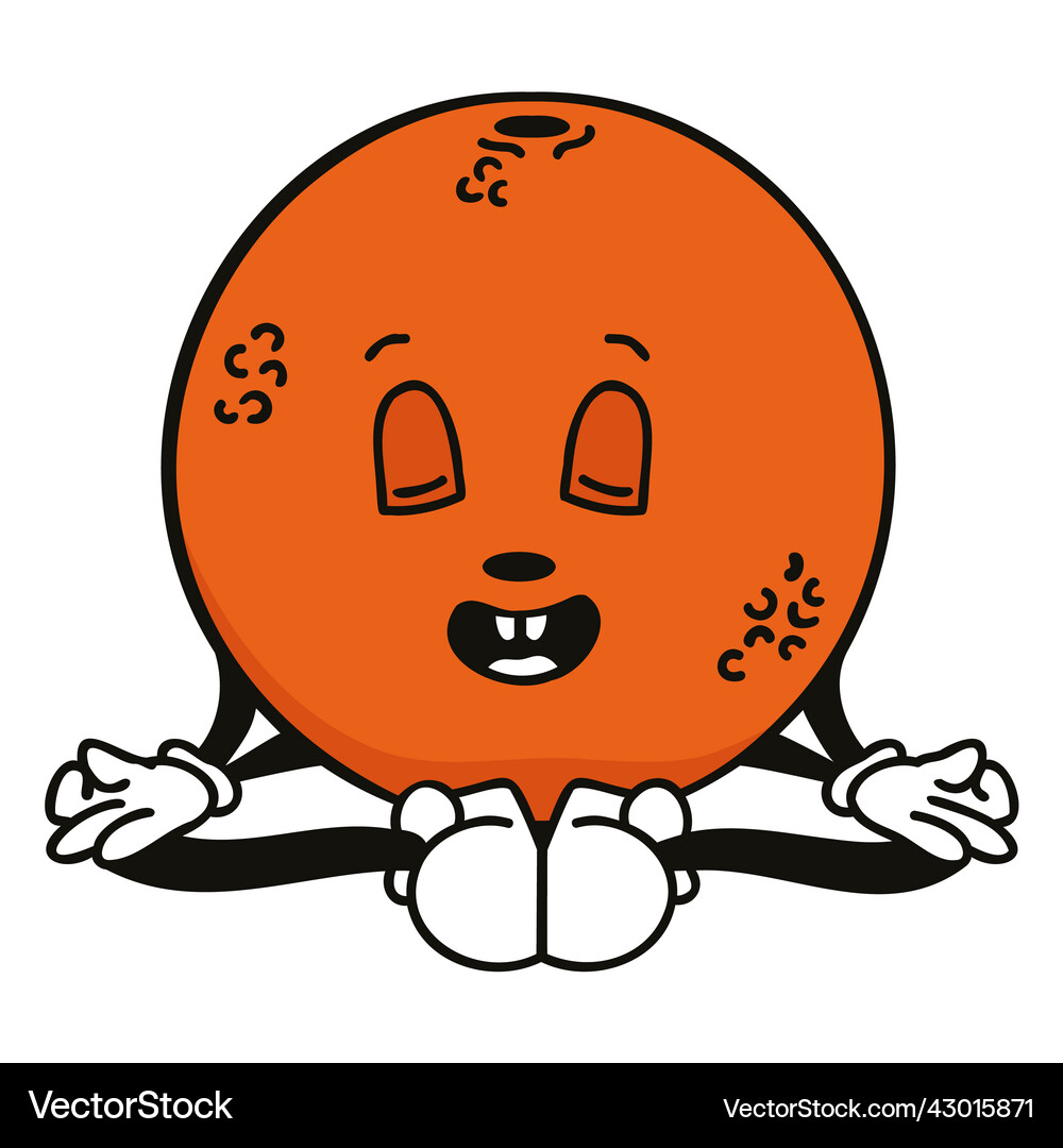 Retro cartoon dark orange character Royalty Free Vector