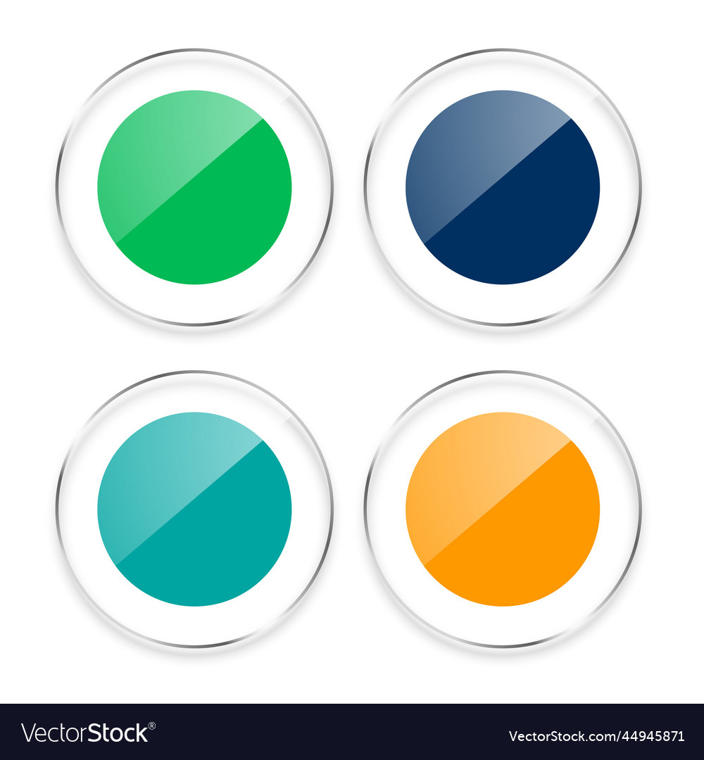 Shiny glass buttons or banners set Royalty Free Vector Image