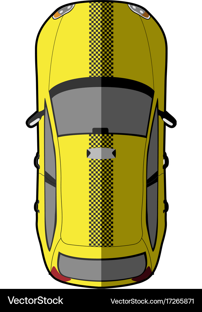 Top view of a car Royalty Free Vector Image - VectorStock