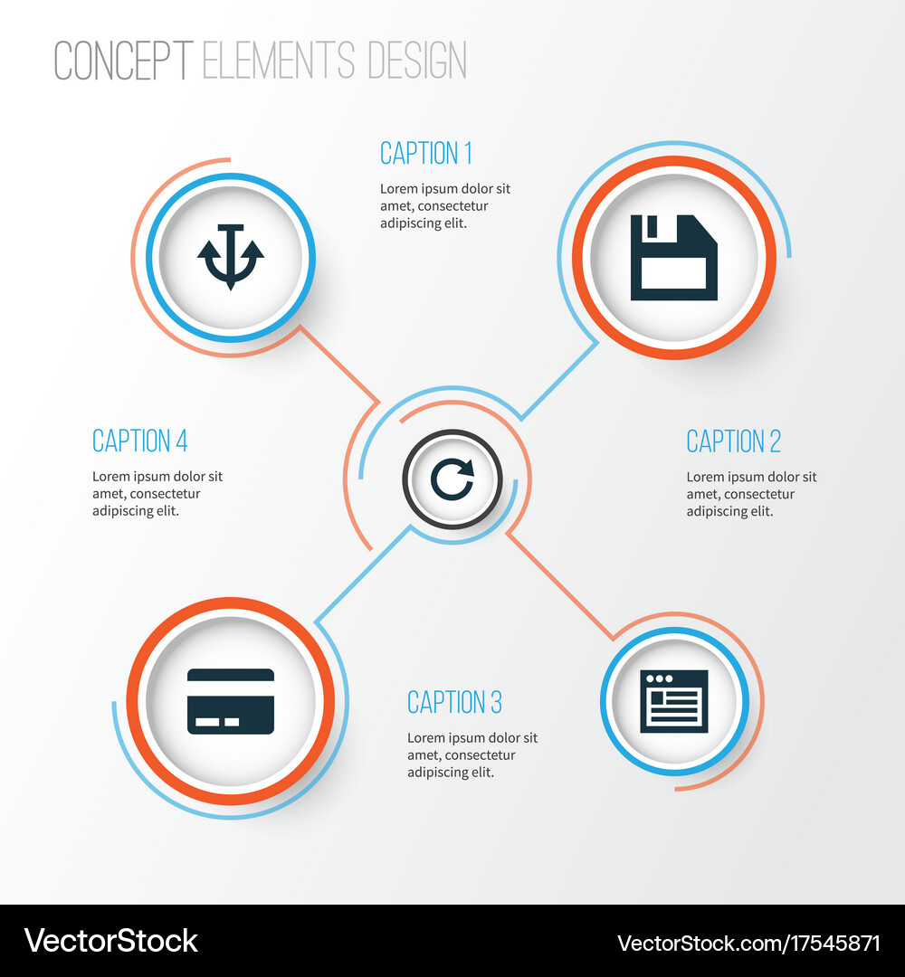 User icons set collection of refresh card Vector Image