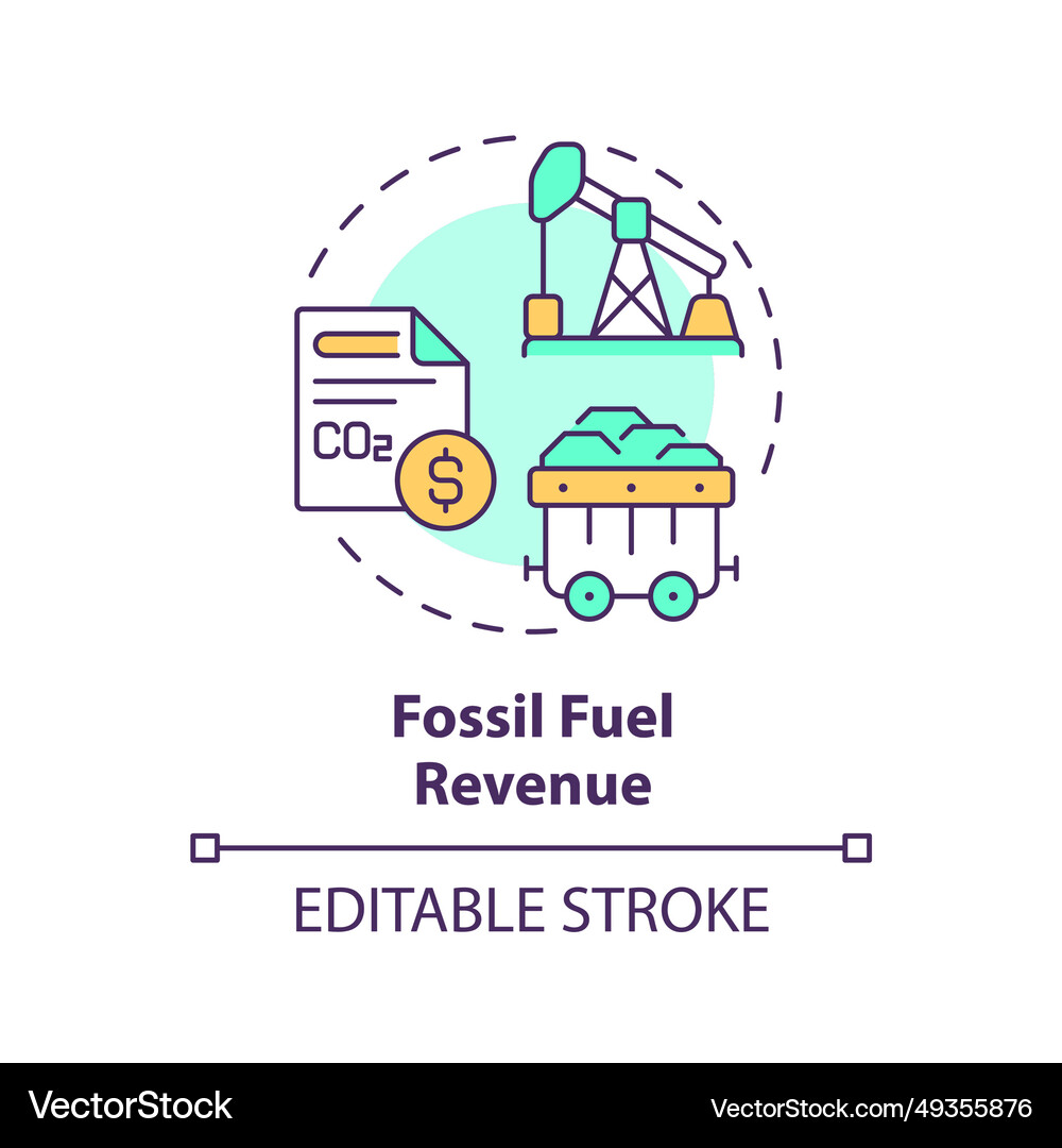 2d thin linear icon fossil fuel revenue concept Vector Image
