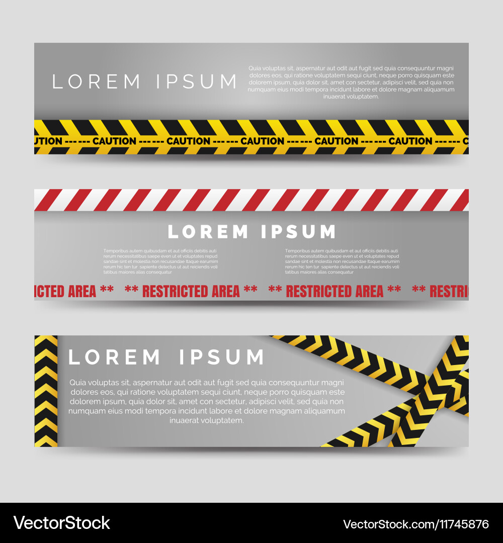 Banners with danger tapes Royalty Free Vector Image