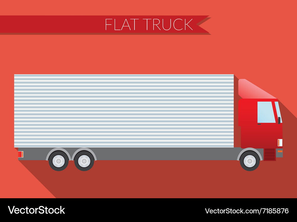 Flat design city transportation truck Royalty Free Vector