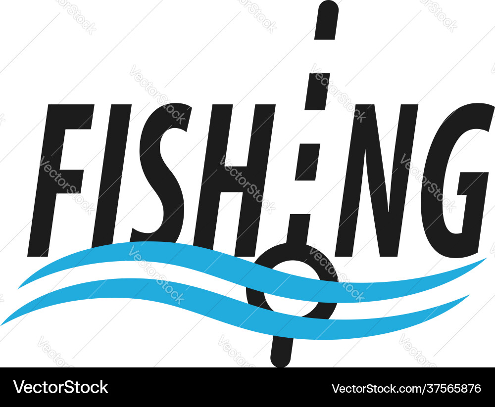 Float on a blue wave symbol for fishing Royalty Free Vector