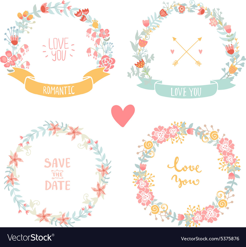 Floral vintage set Royalty Free Vector Image - VectorStock
