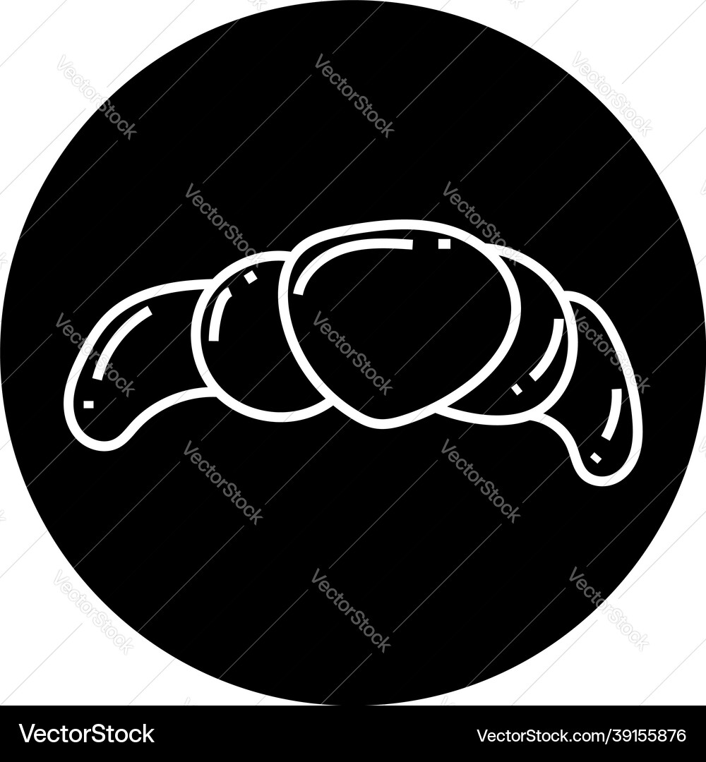 French croissant icon on white background Vector Image