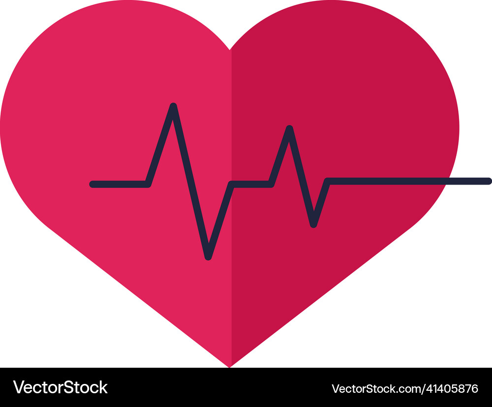 Heart cardiology with hearbeat Royalty Free Vector Image