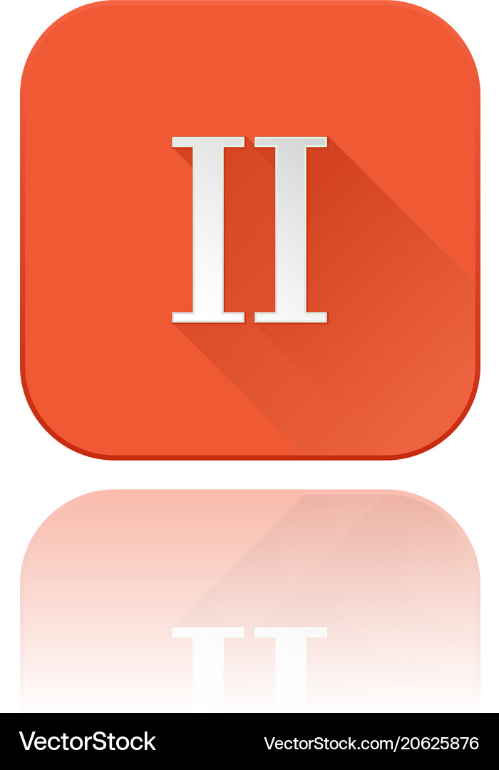 Ii roman numeral orange square icon Royalty Free Vector