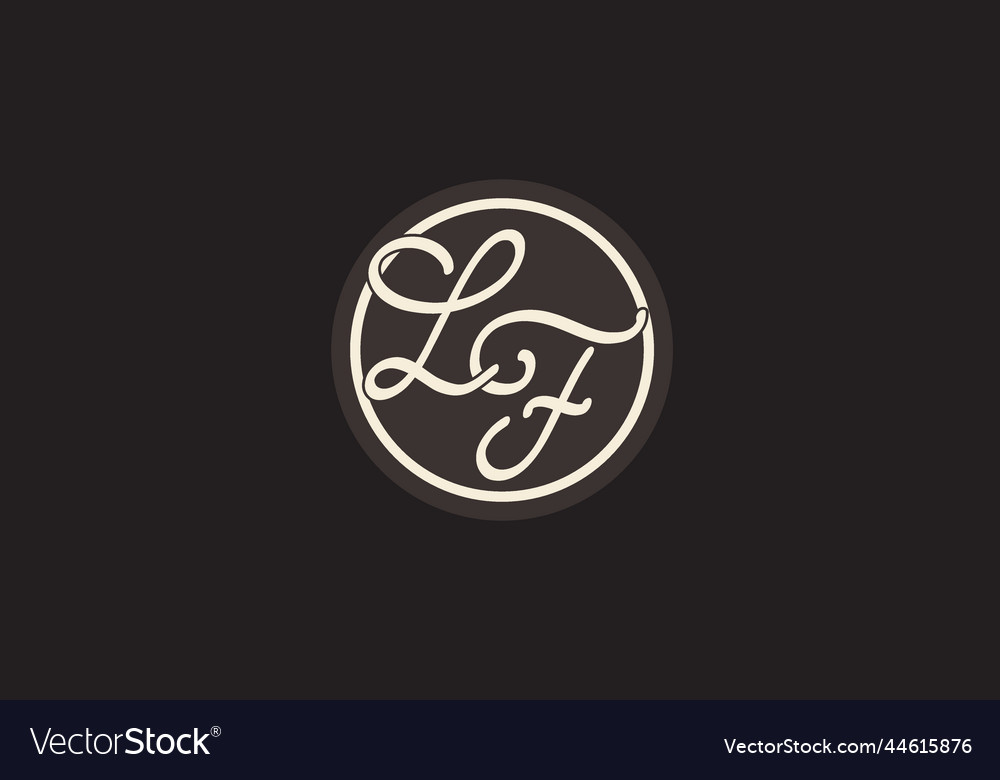 Initial letter lf monogram logo with simple Vector Image