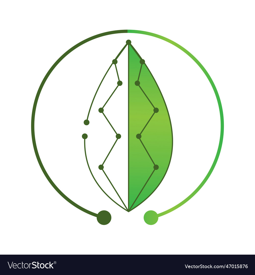Leaf technology logo Royalty Free Vector Image