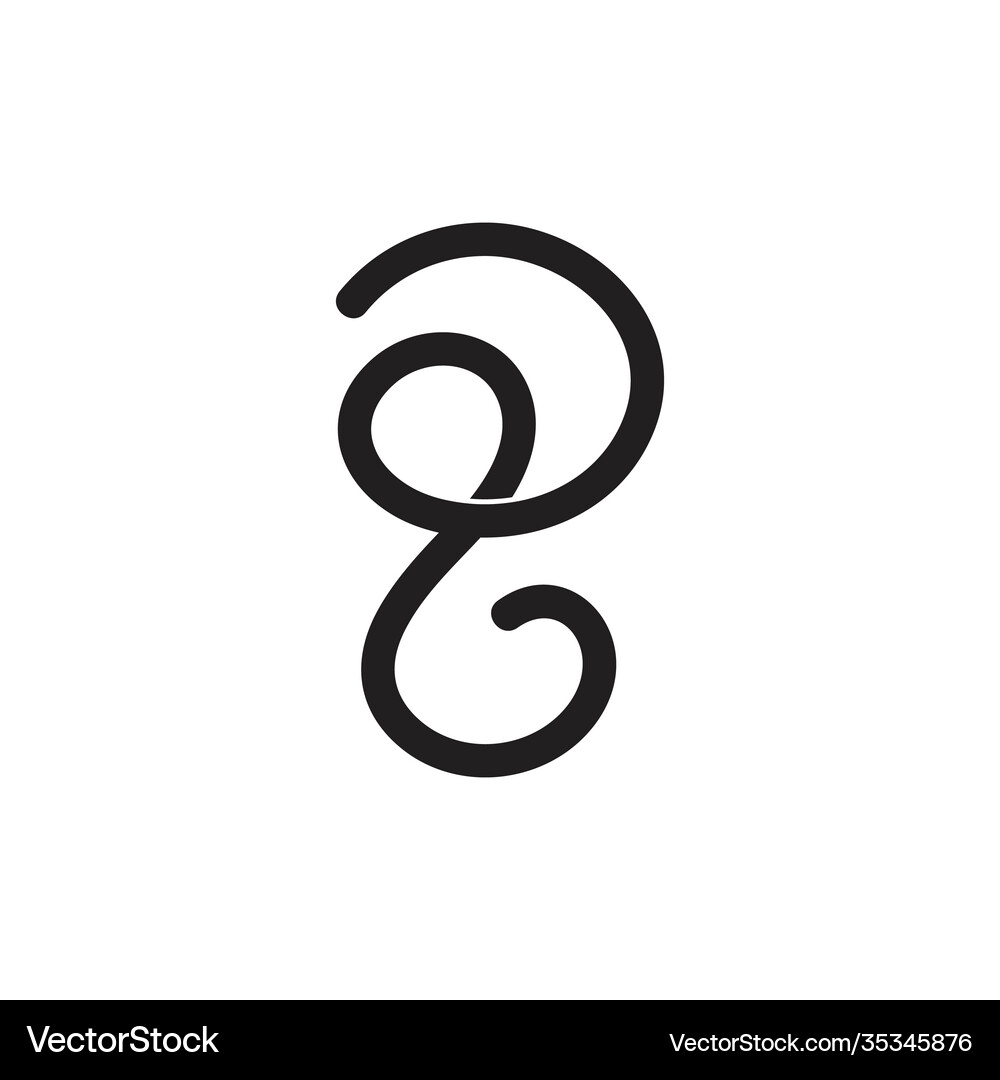 Letter d curves line ribbon overlap logo Vector Image