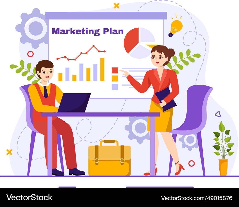 Marketing plan and business strategy Royalty Free Vector