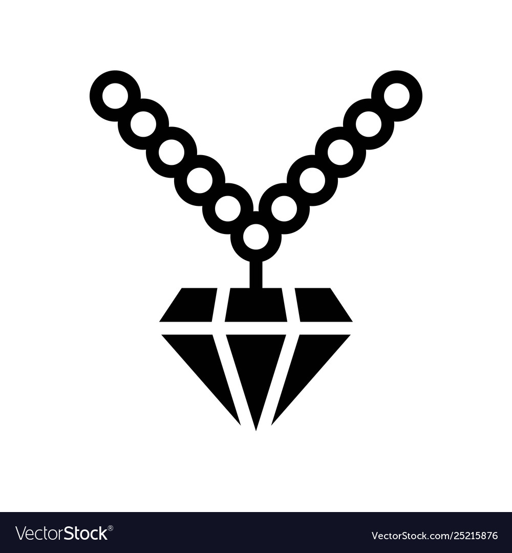 Necklace isolated solid style icon Royalty Free Vector Image