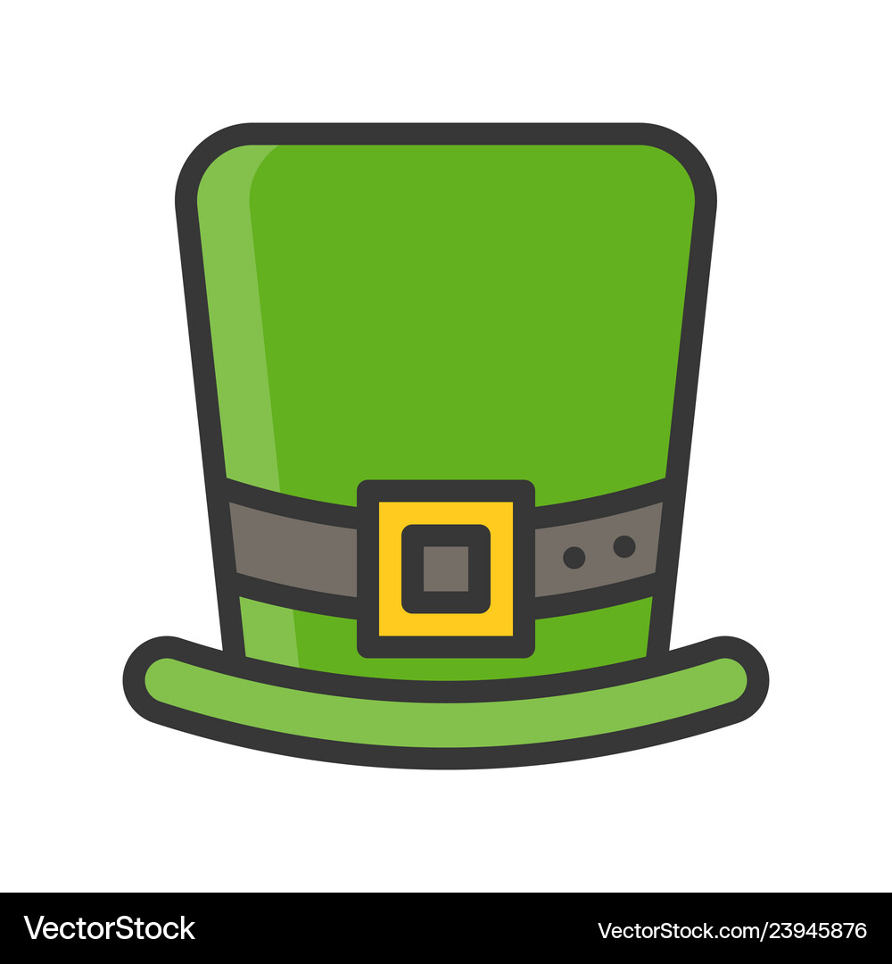 Pilgrim hat feast of saint patrick filled icon Vector Image