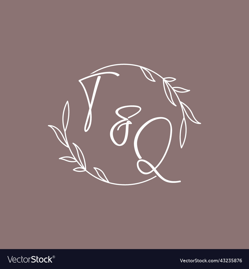 Tq wedding initials monogram logo ideas Royalty Free Vector