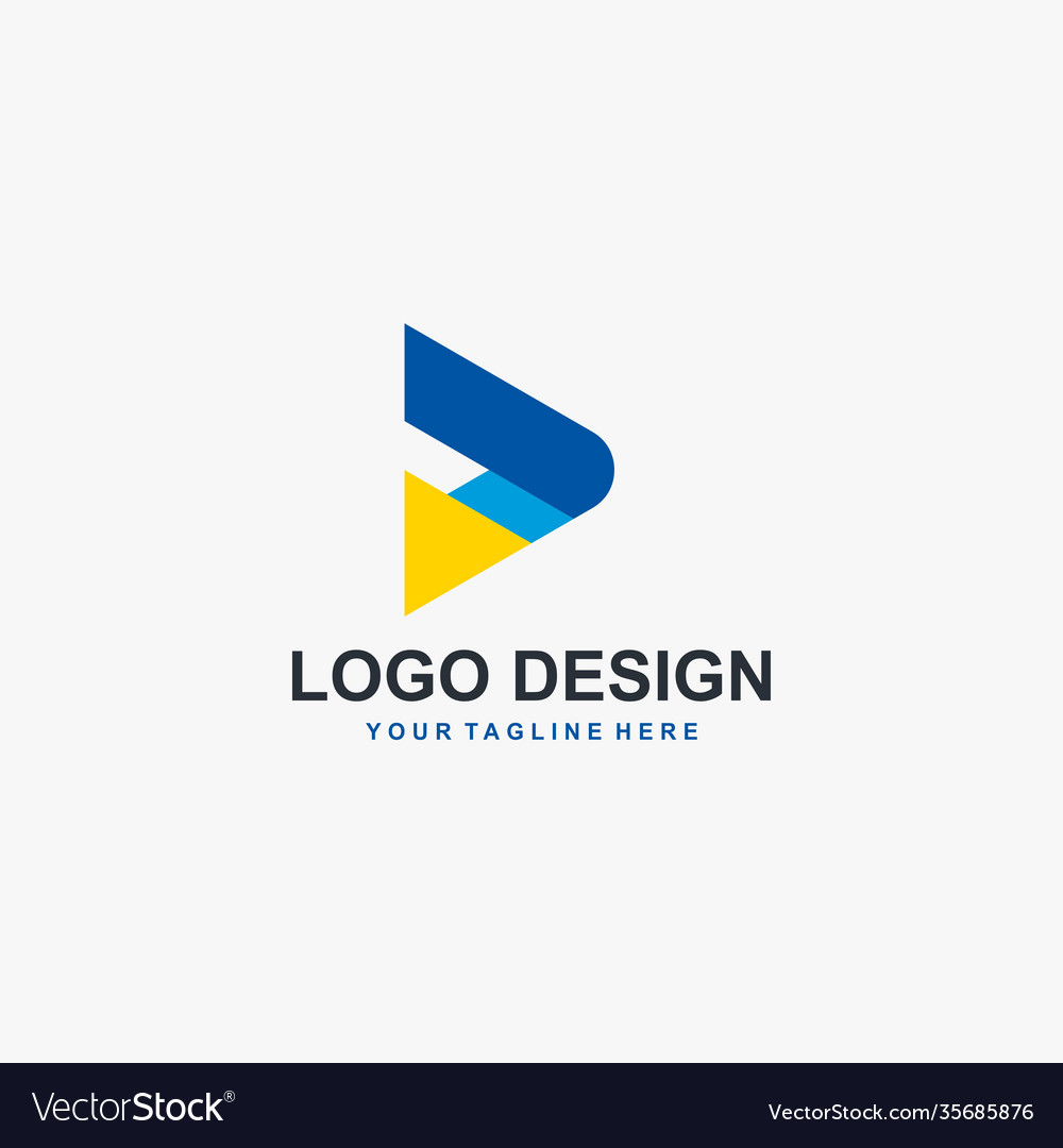 Triangle technology logo design Royalty Free Vector Image