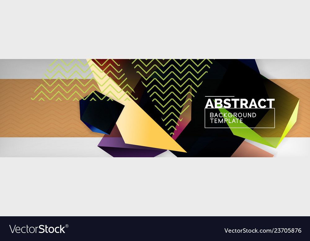 Triangular 3d geometric shapes composition Vector Image