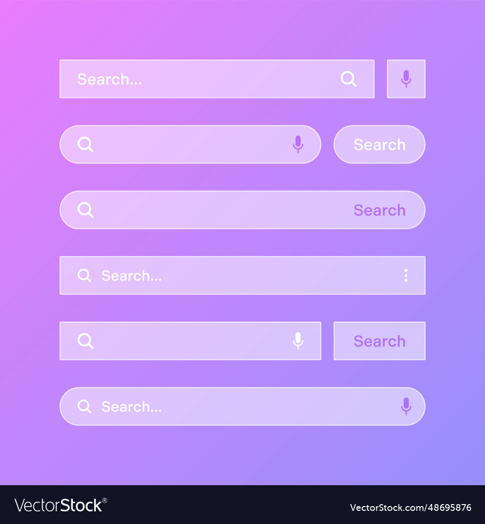 Various transparent search bar templates internet Vector Image Various transparent search bar templates internet Vector Image