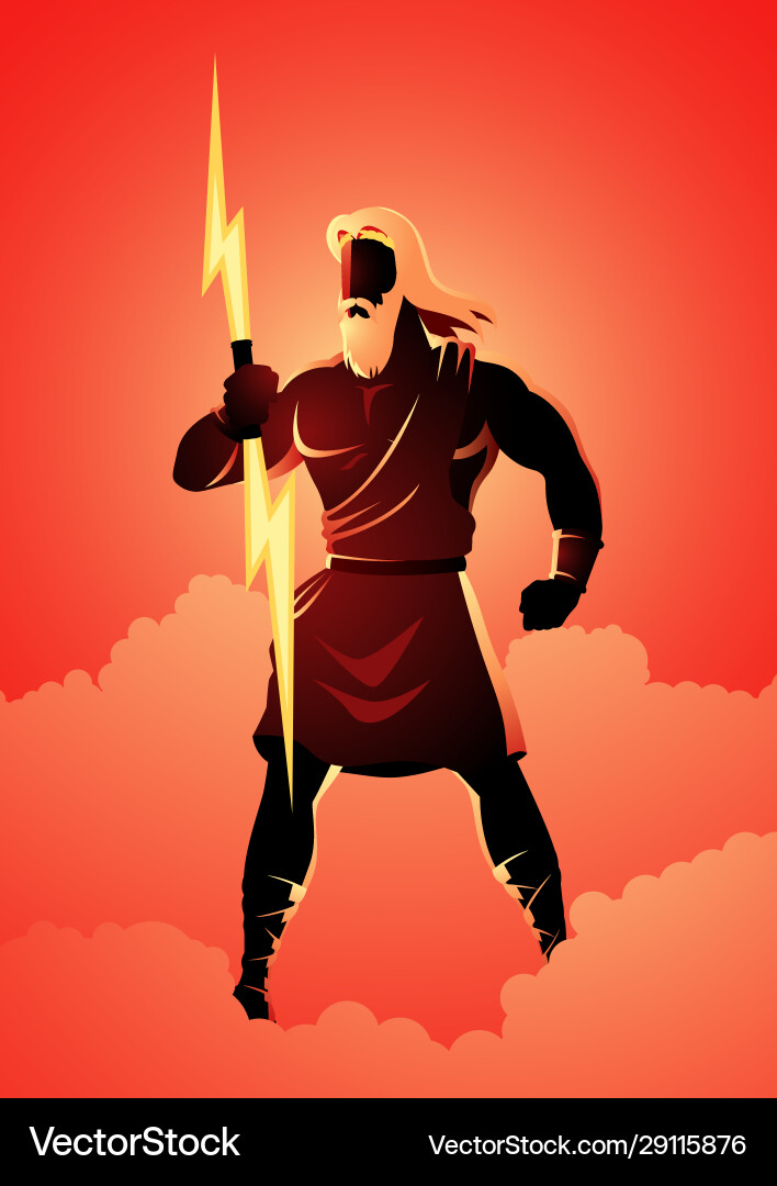 Zeus father gods and men Royalty Free Vector Image