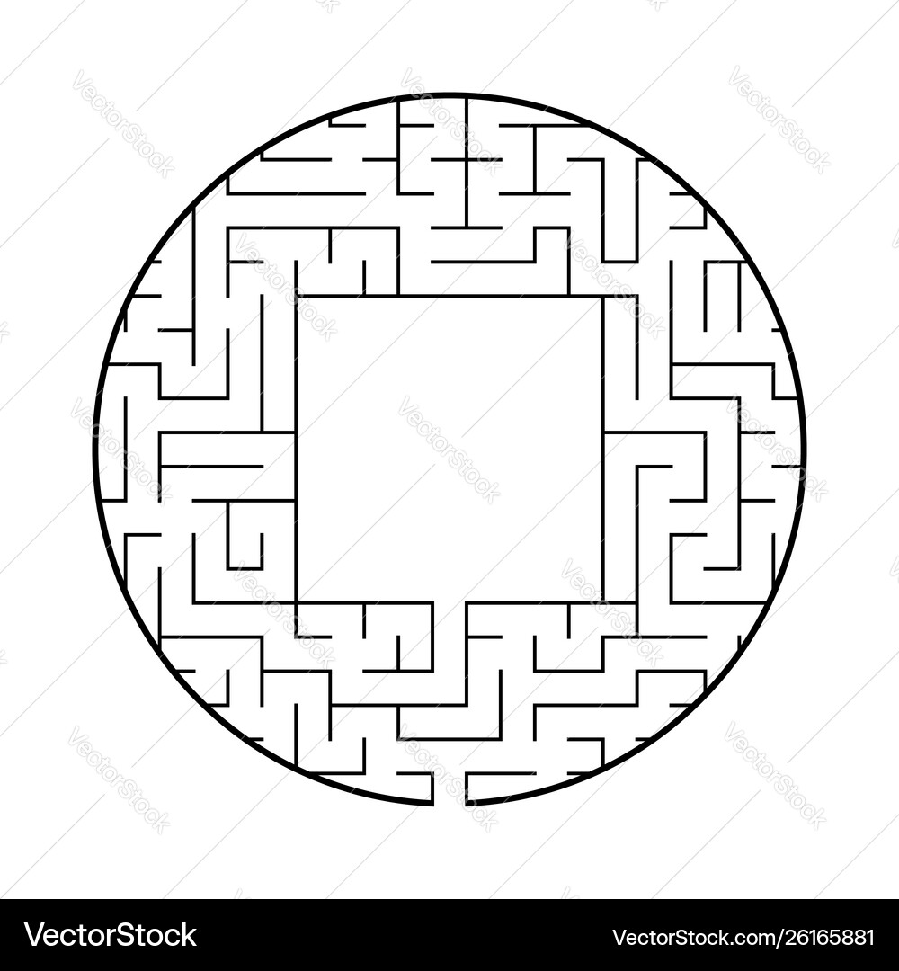 A round labyrinth with an entrance and exit Vector Image