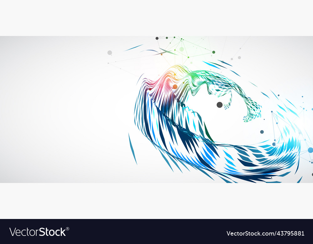 Abstract particle vortex with plexus effect Vector Image