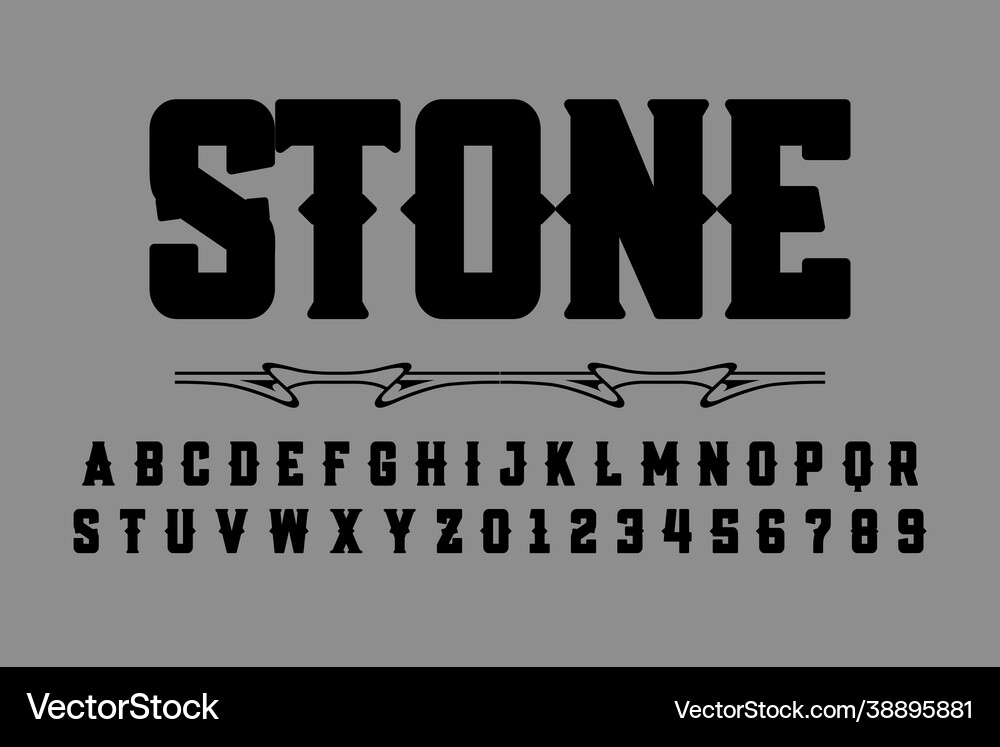 Alphabet font typeface black and gray style Vector Image