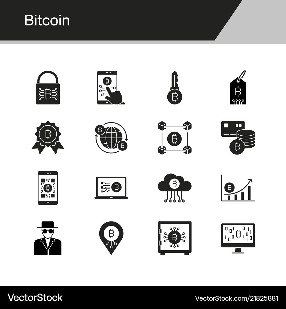Bitcoin icons design for presentation graphic Vector Image