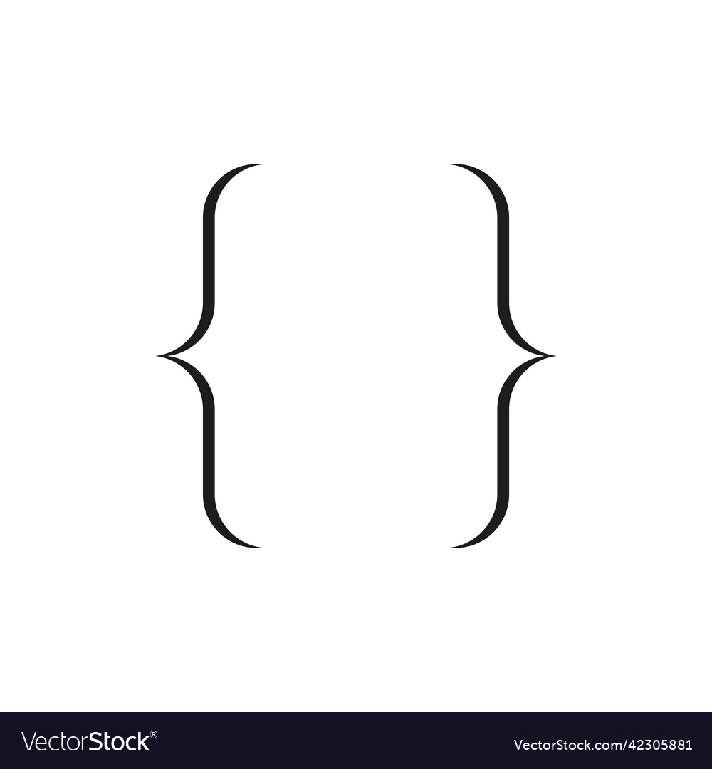 Bracket icon simple flat on a white Royalty Free Vector