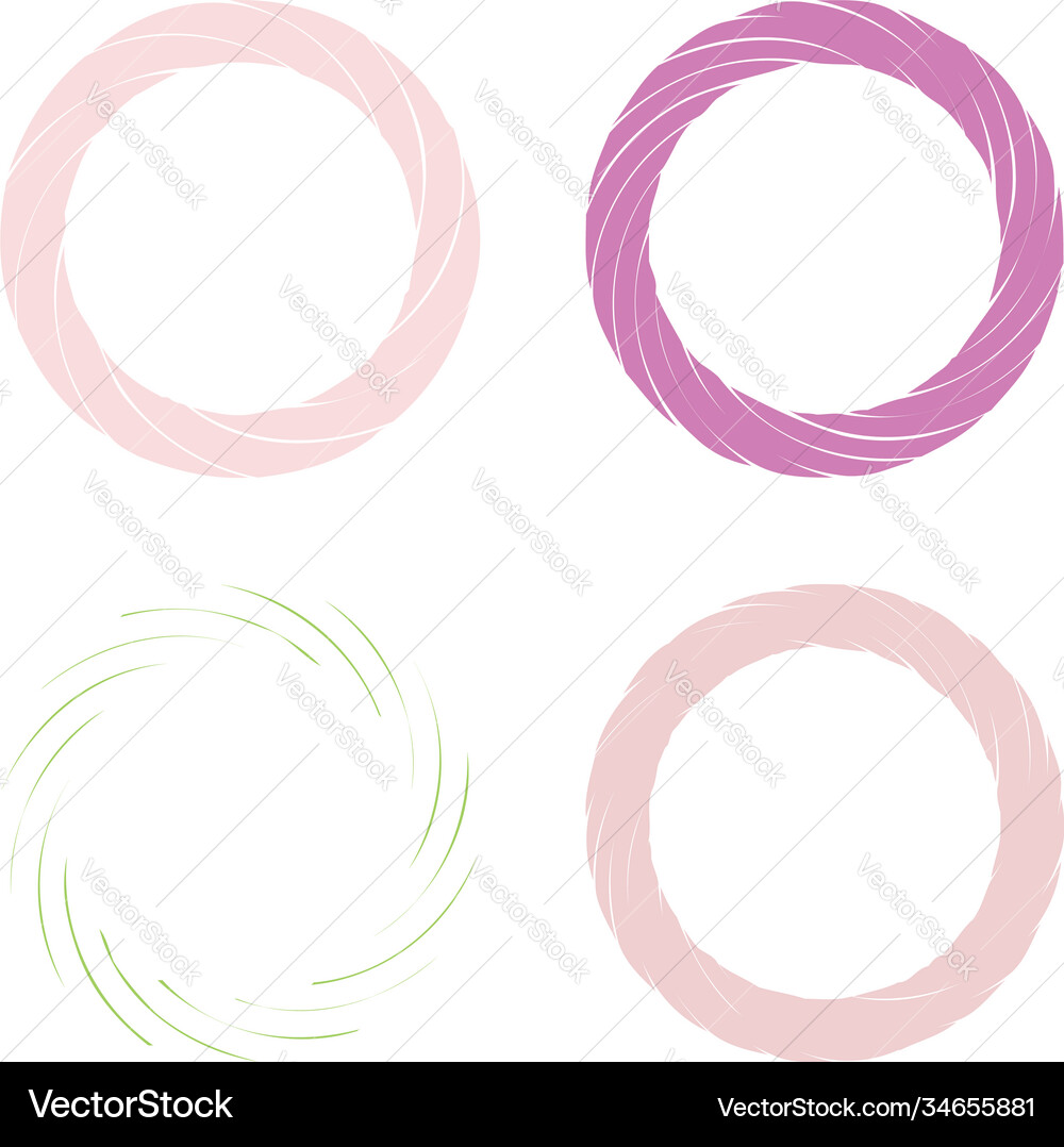 Circular spiral swirl twirl design element Vector Image