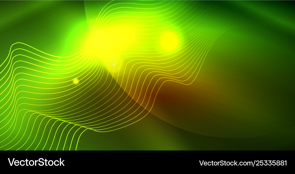 Color neon lights with waves abstract background Vector Image