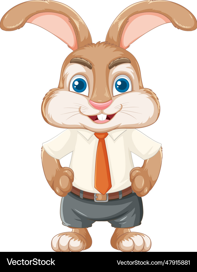 Cute rabbit in office outfit Royalty Free Vector Image