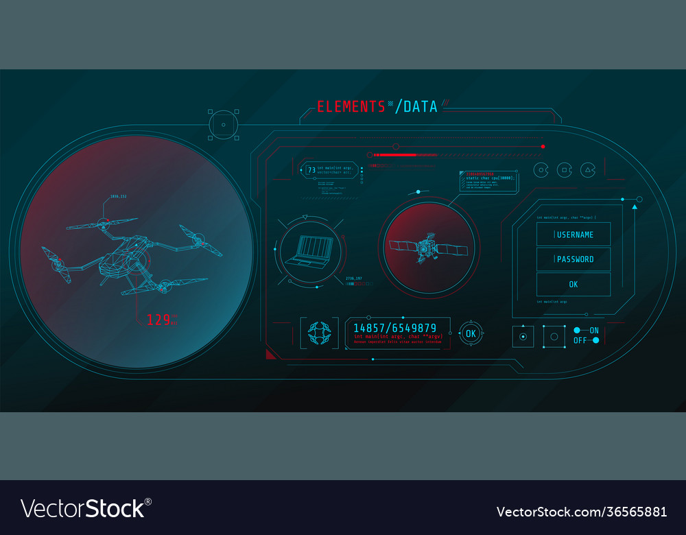 Design virtual interface drone Royalty Free Vector Image