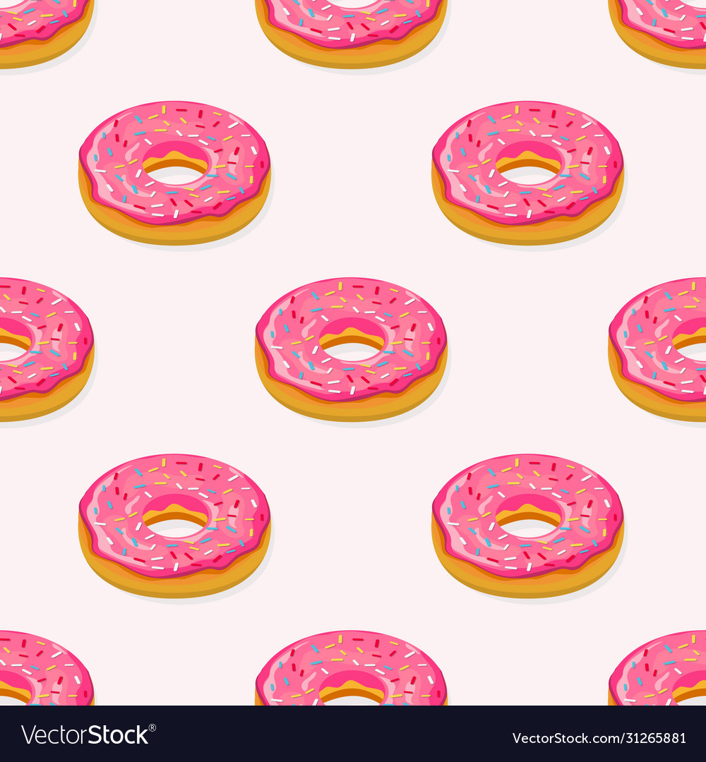 Donuts seamless pattern Royalty Free Vector Image