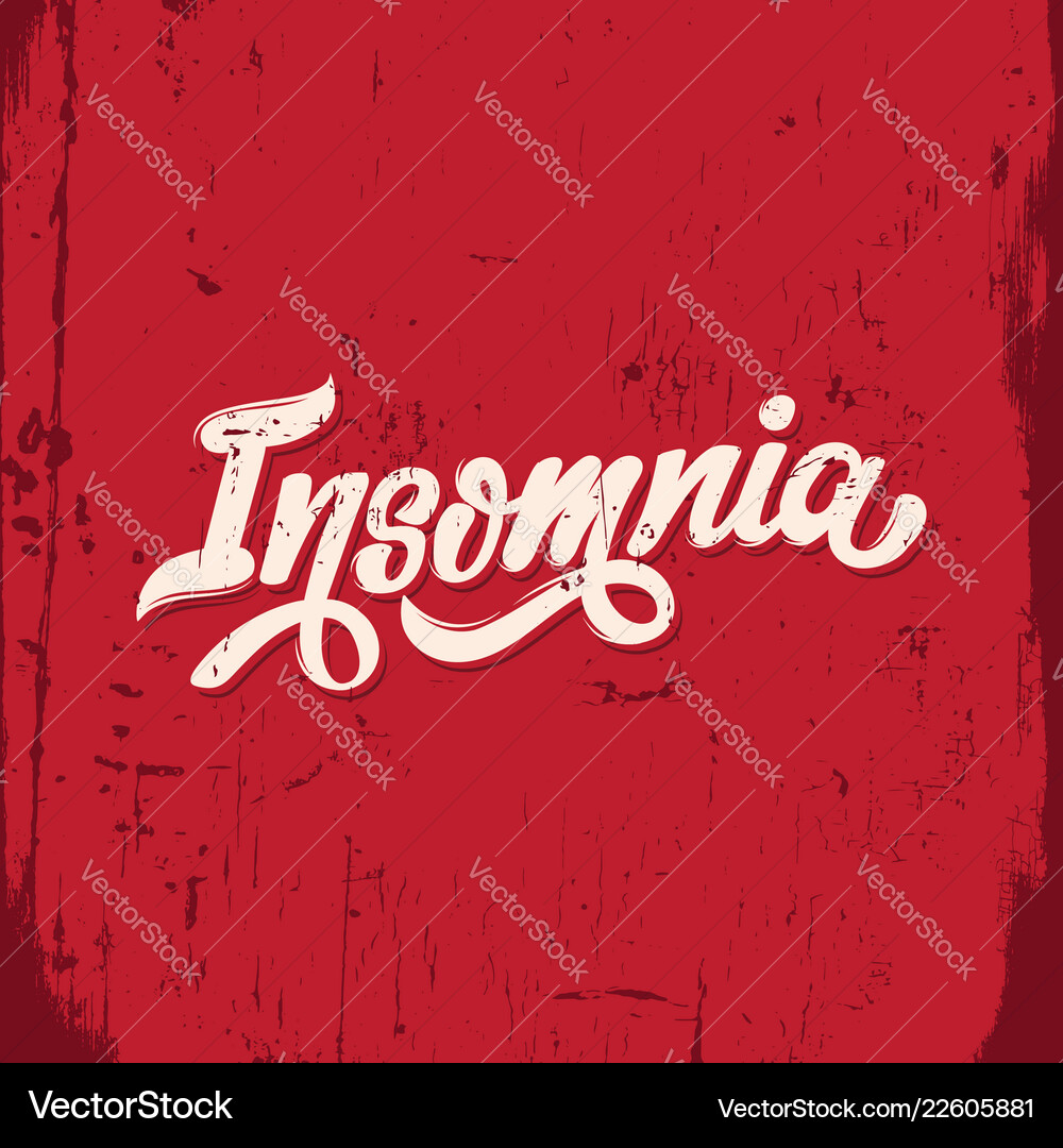 Insomnia handwritten lettering template for card Vector Image