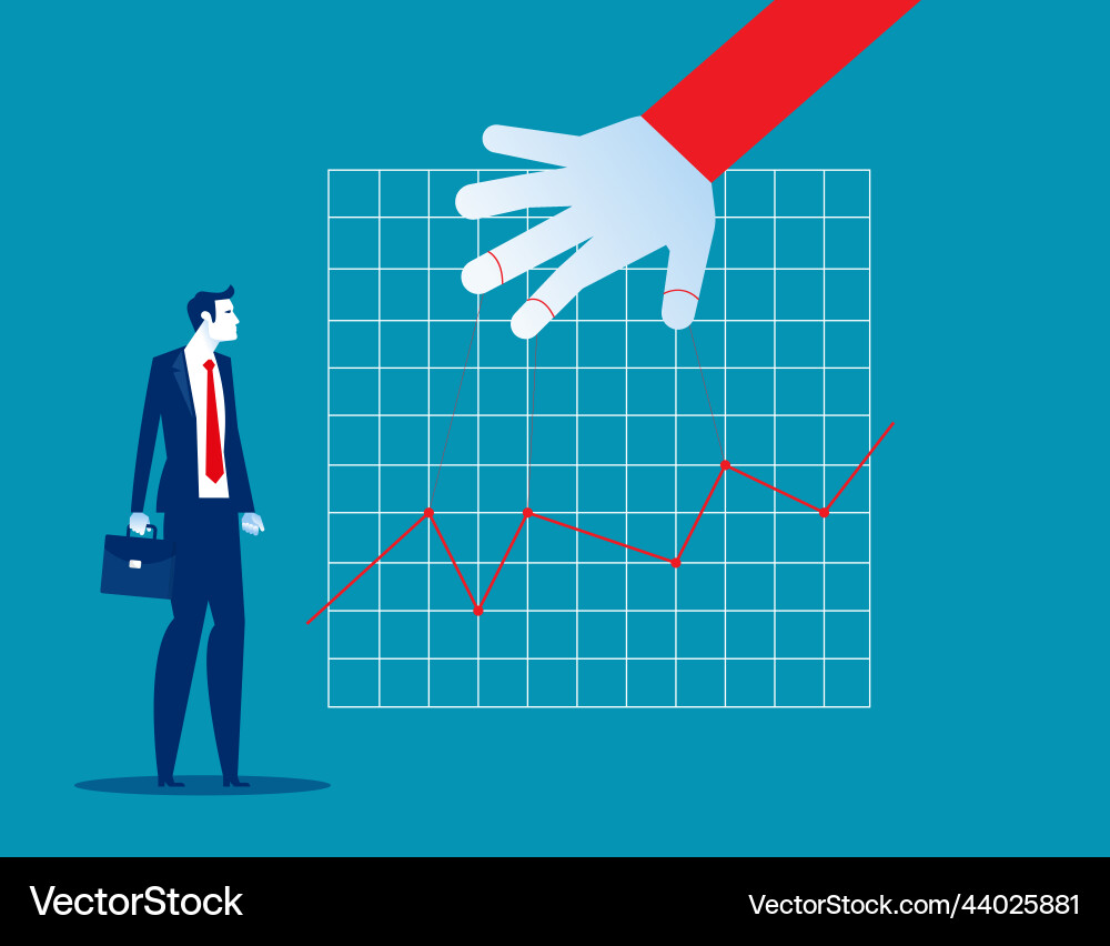 Manipulating market and control stocks Royalty Free Vector