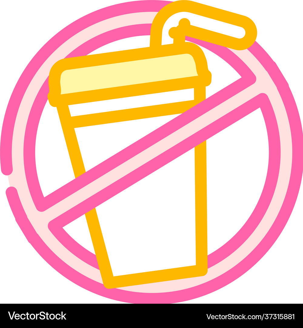 Refusal from soda color icon Royalty Free Vector Image