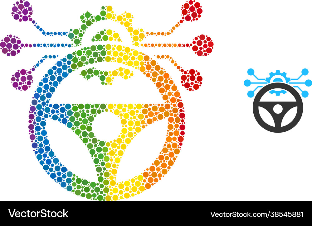 Spectrum car autopilot scheme collage icon Vector Image