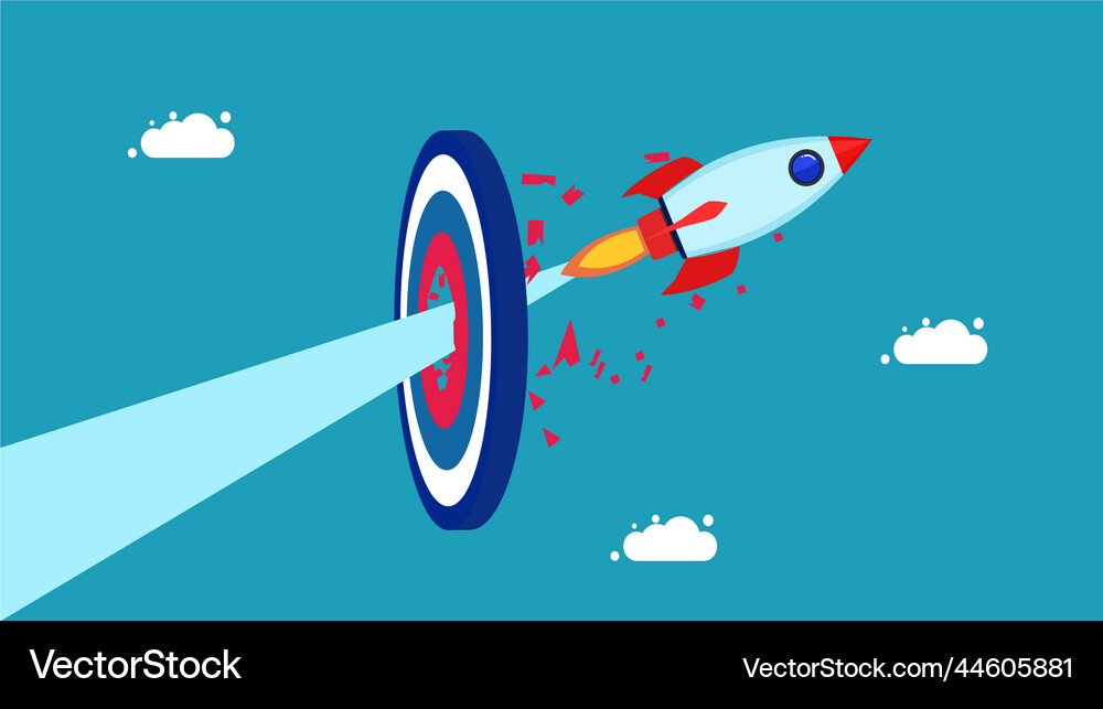 Succeeded above the original goal rocket flew Vector Image