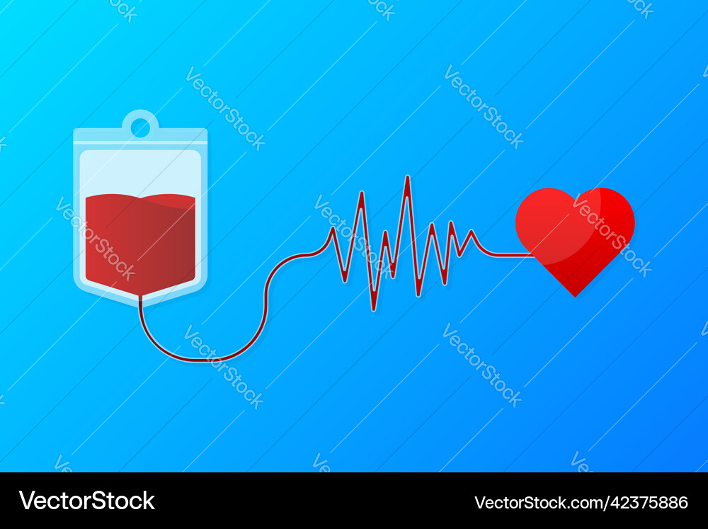 Abstract brochure with red blood donation Vector Image