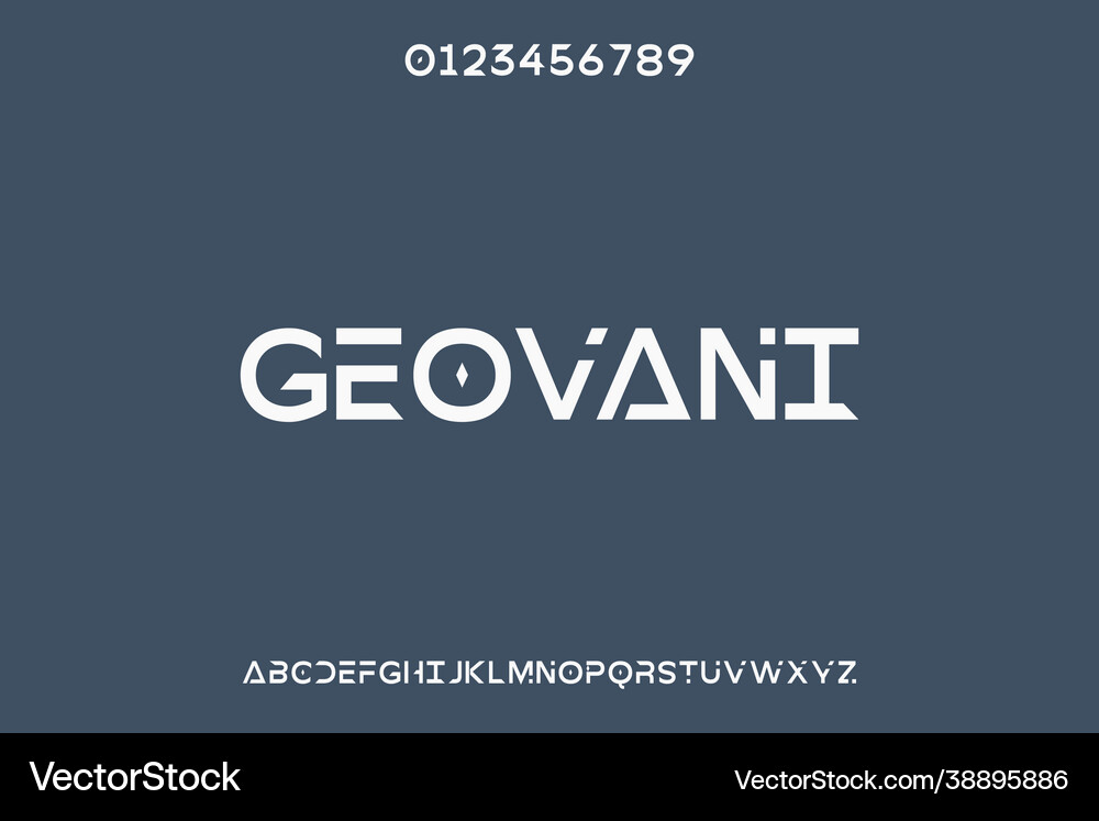 Alphabet minimal font typeface blue and white Vector Image