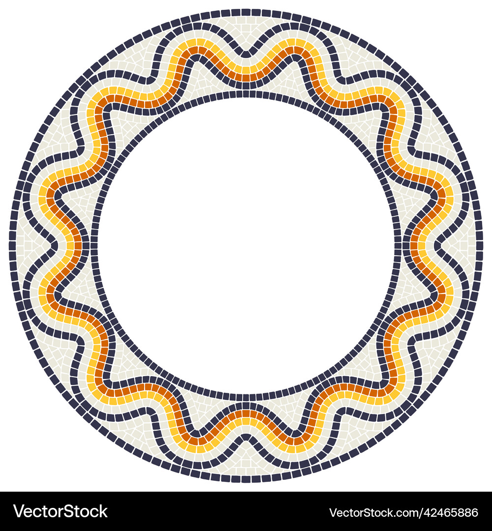 Ancient mosaic frame decorative antique stone Vector Image