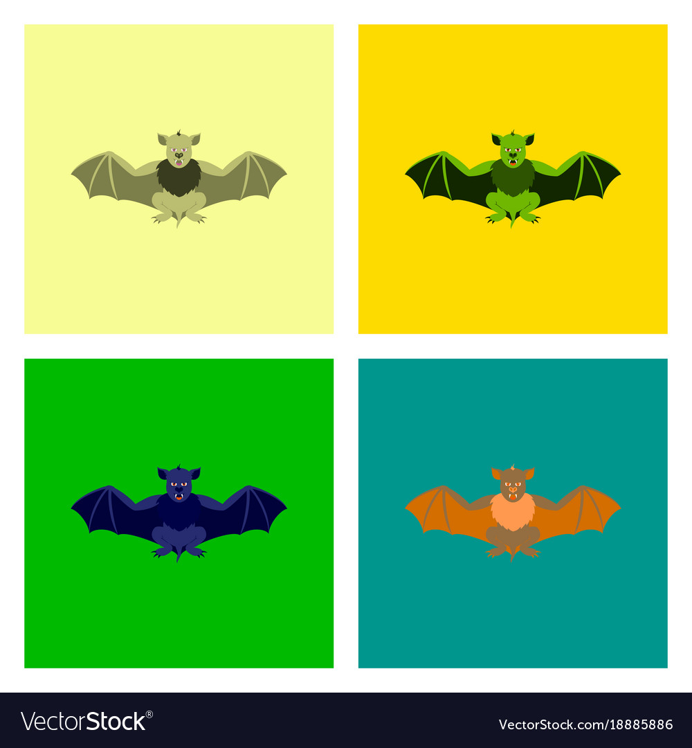 Assembly flat cute bat Royalty Free Vector Image